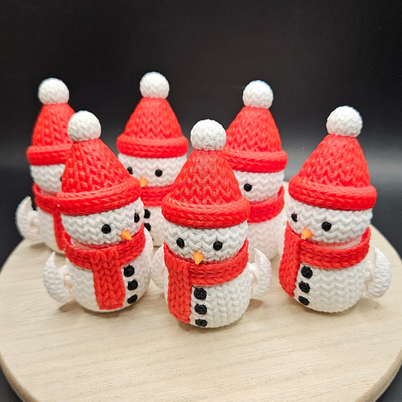 3D Printed Snowman Woven Texture Snowman Articulated Snowman Christmas ...