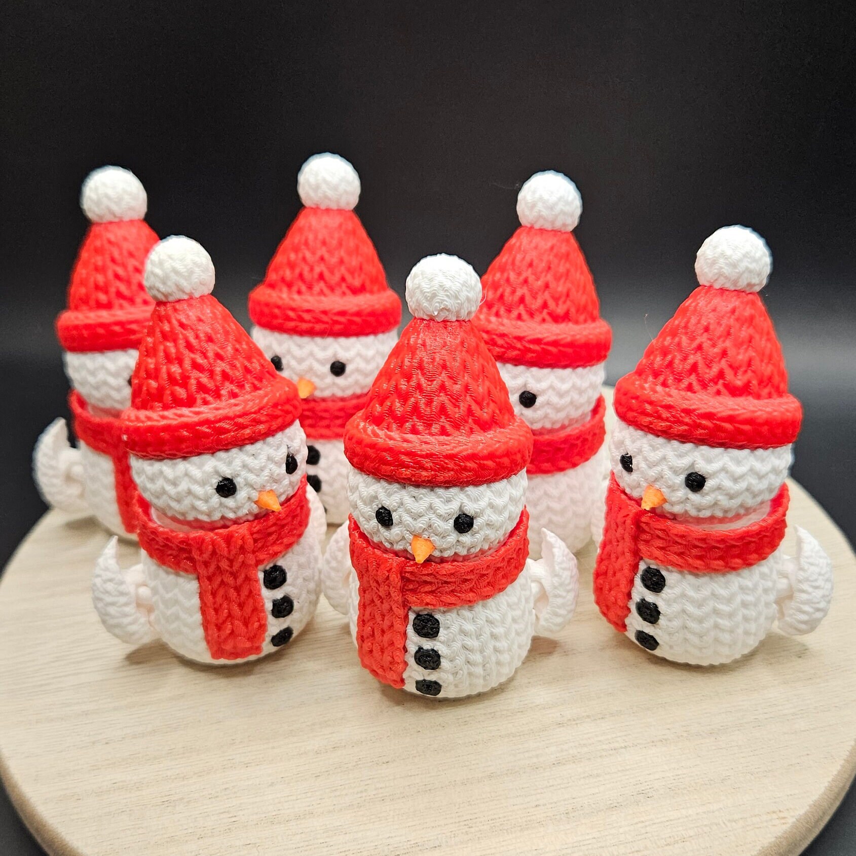 3D Printed Snowman Woven Texture Snowman Articulated Snowman Christmas ...