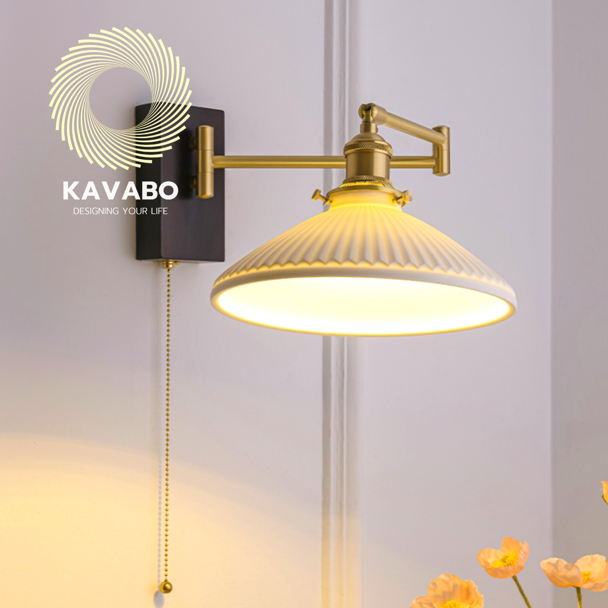 Ceramic Wall Sconce Lighting for Bedroom Wall Decor, Milk Glass Wall ...