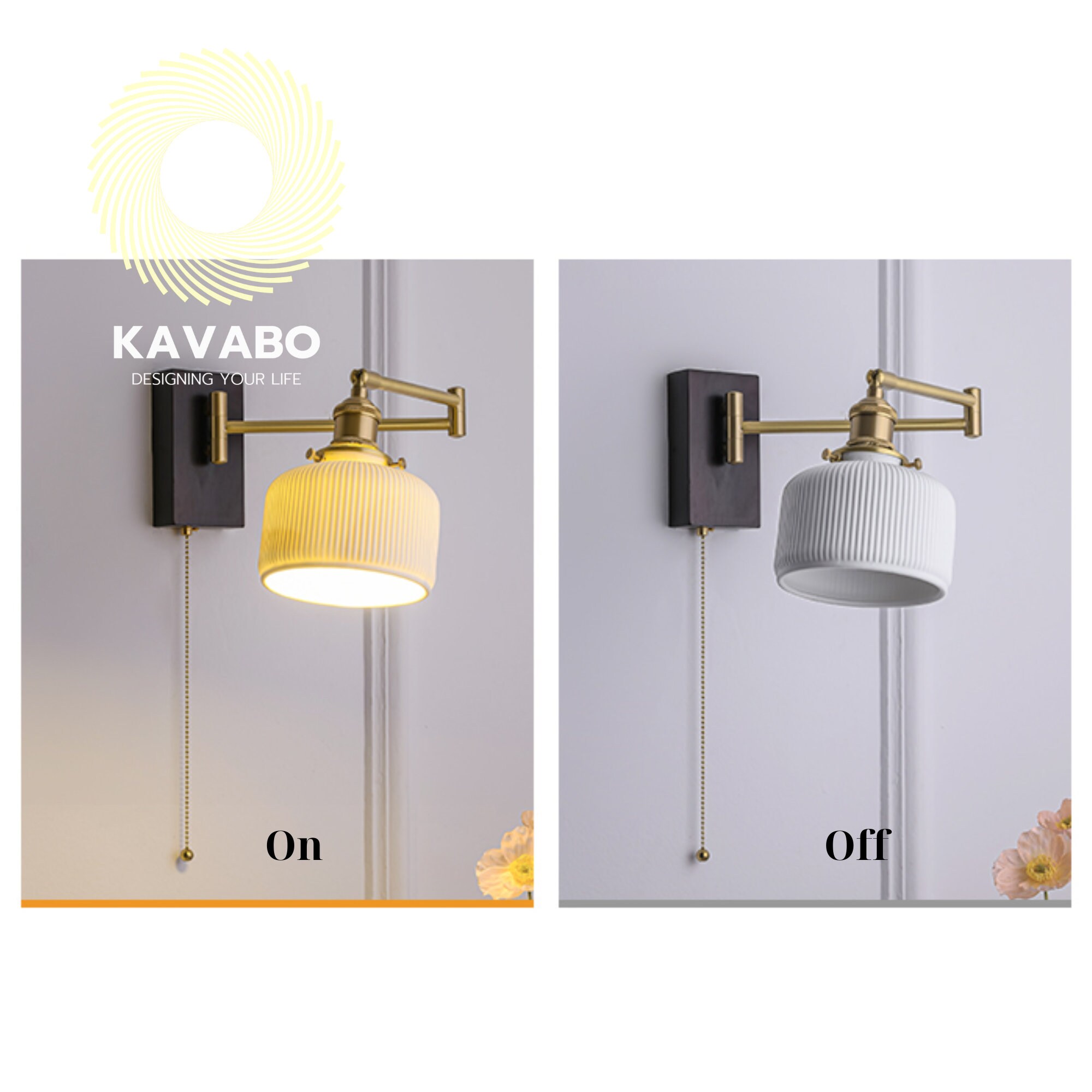 Ceramic Wall Sconce Lighting for Bedroom Wall Decor, Milk Glass Wall ...