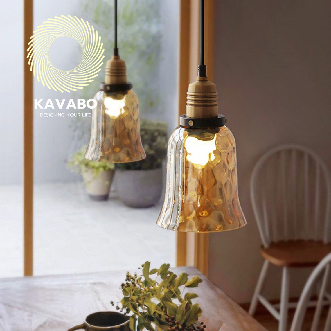 Vintage Pendant Light for Kitchen Island Rustic Glass Pendant - Etsy