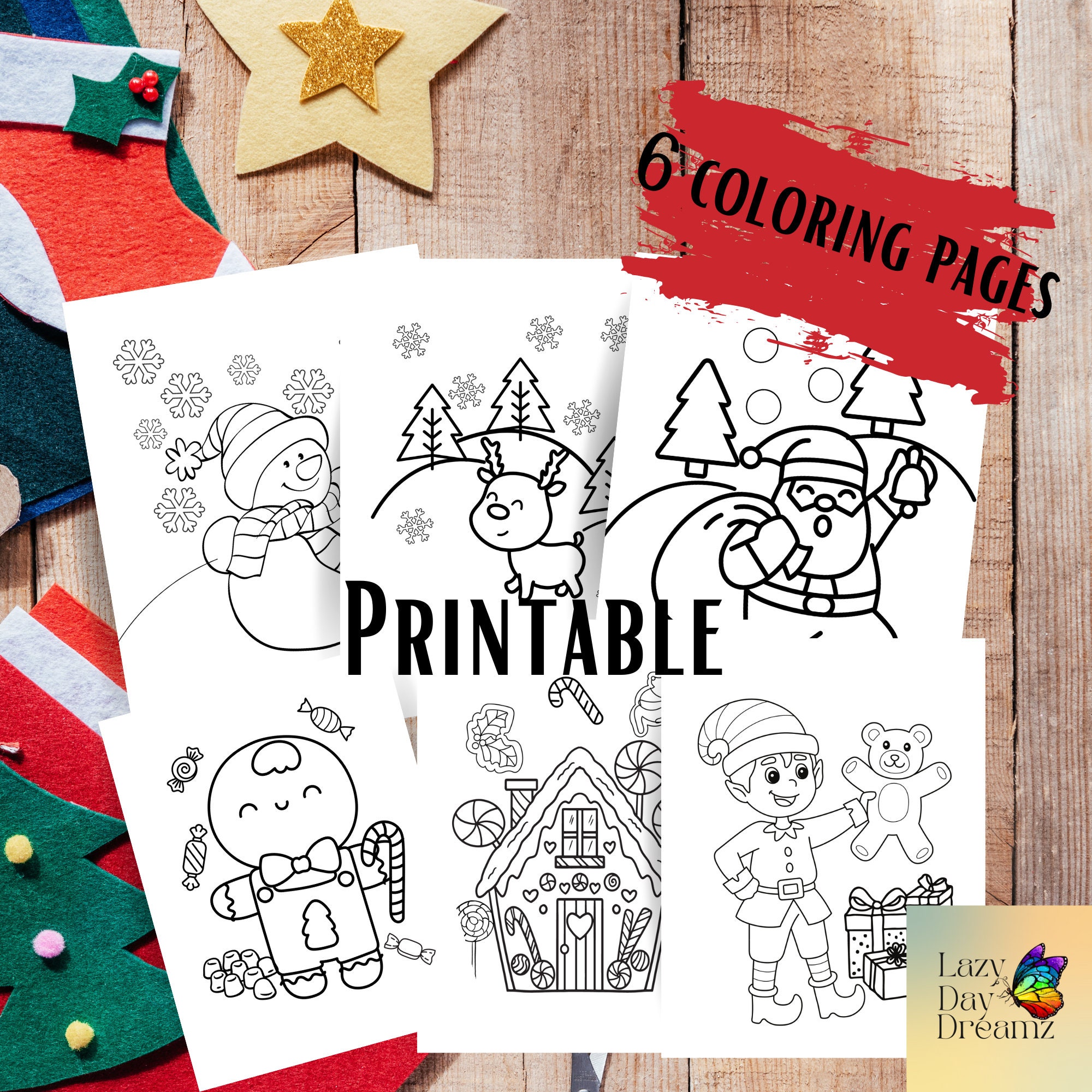 Christmas Coloring Pages, Printable PDF, Kid Activities, DIY Coloring ...