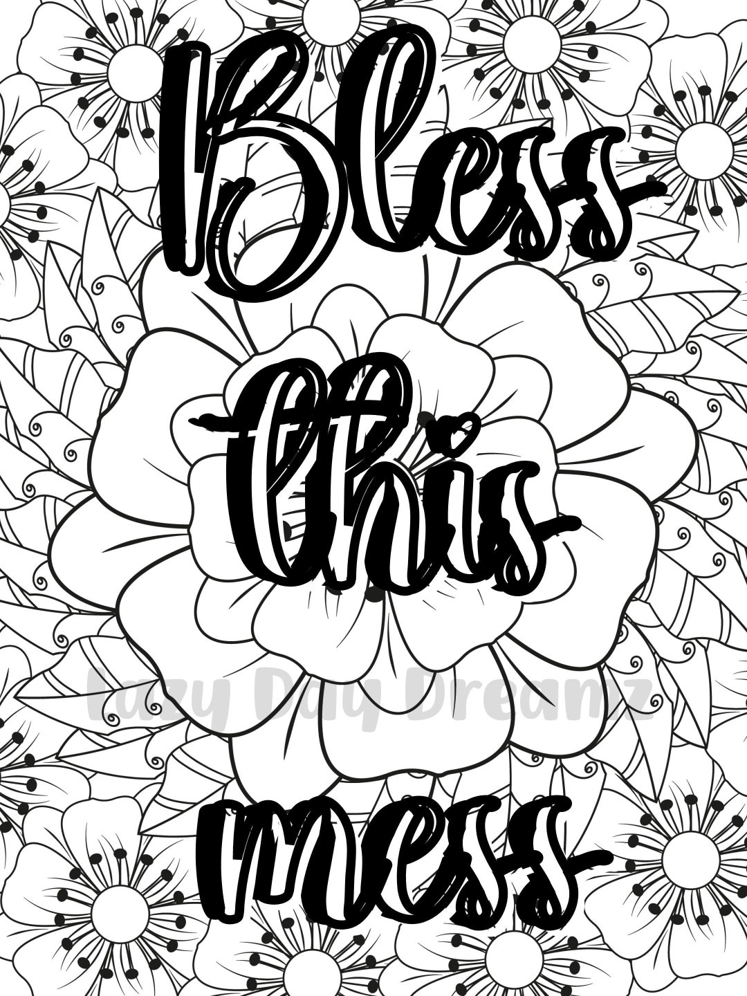 Inspirational Flower Mandala Coloring Page, Digital Download, PDF ...