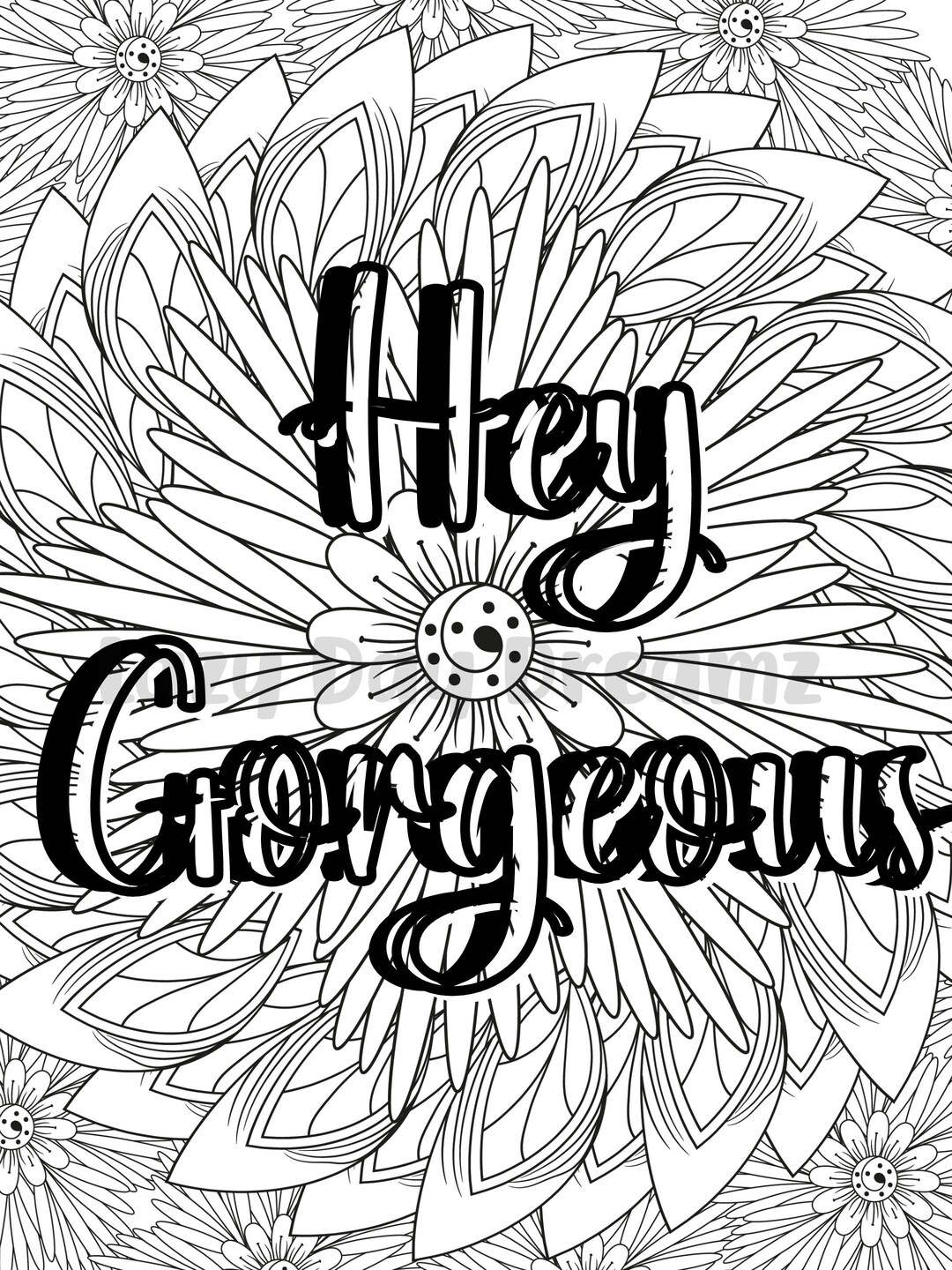 Inspirational Flower Mandala Coloring Page Digital Download - Etsy