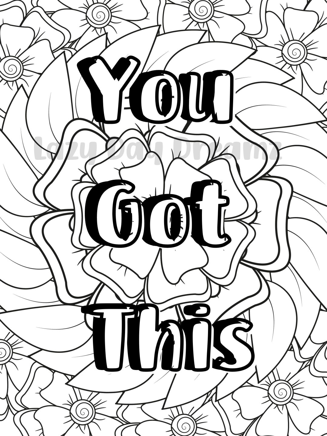 Inspirational Flower Mandala Coloring Page, Digital Download, PDF ...