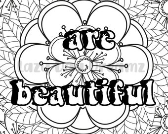 Inspirational Flower Mandala Coloring Page, Digital Download, PDF ...