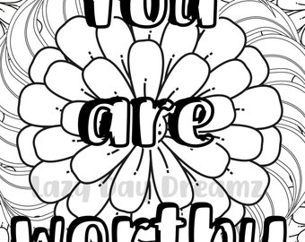 Inspirational Flower Mandala Coloring Page, Digital Download, PDF ...