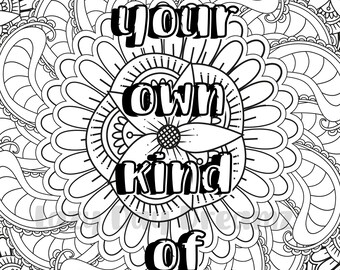 Inspirational Flower Mandala Coloring Page, Digital Download, PDF ...