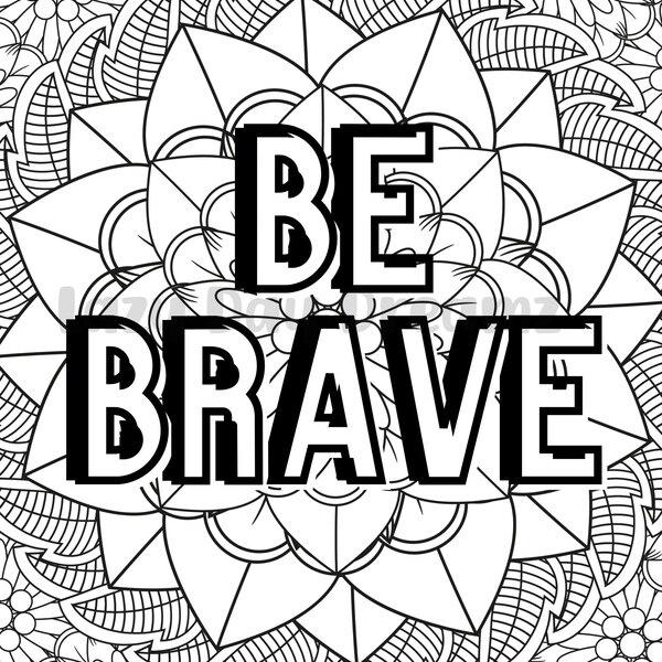 Inspirational Flower Mandala Coloring Page, Digital Download, PDF ...