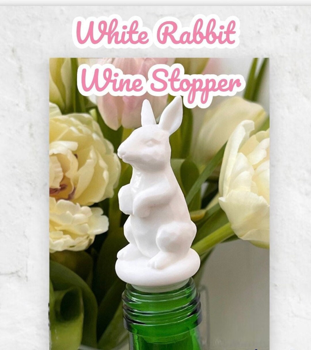 White Rabbit Easter Bunny Food Grade Silicone Wine Champagne Bottle ...