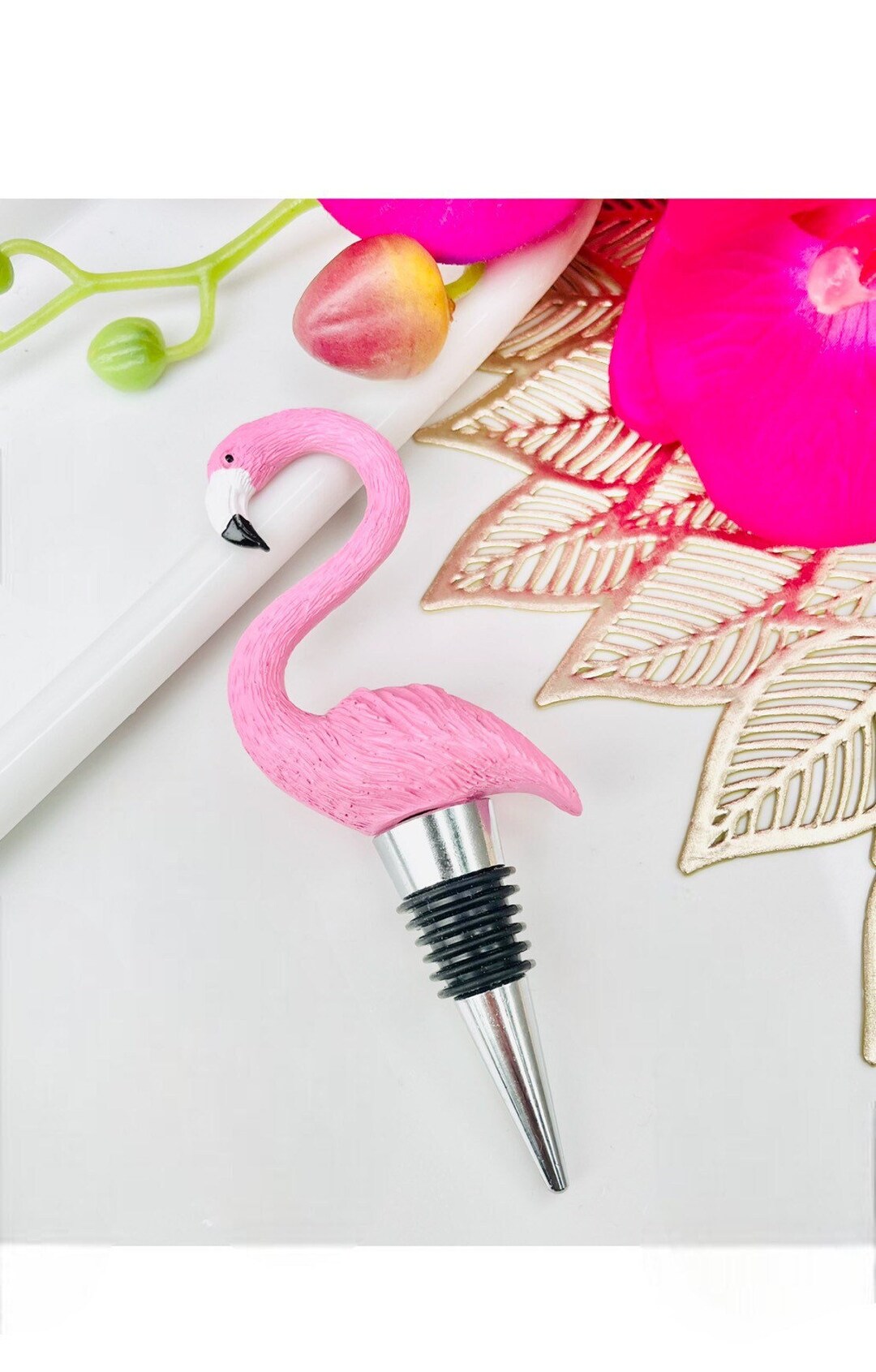 Pink Flamingo Wine Bottle Stopper Gift for Him Her Pool Summer Party ...