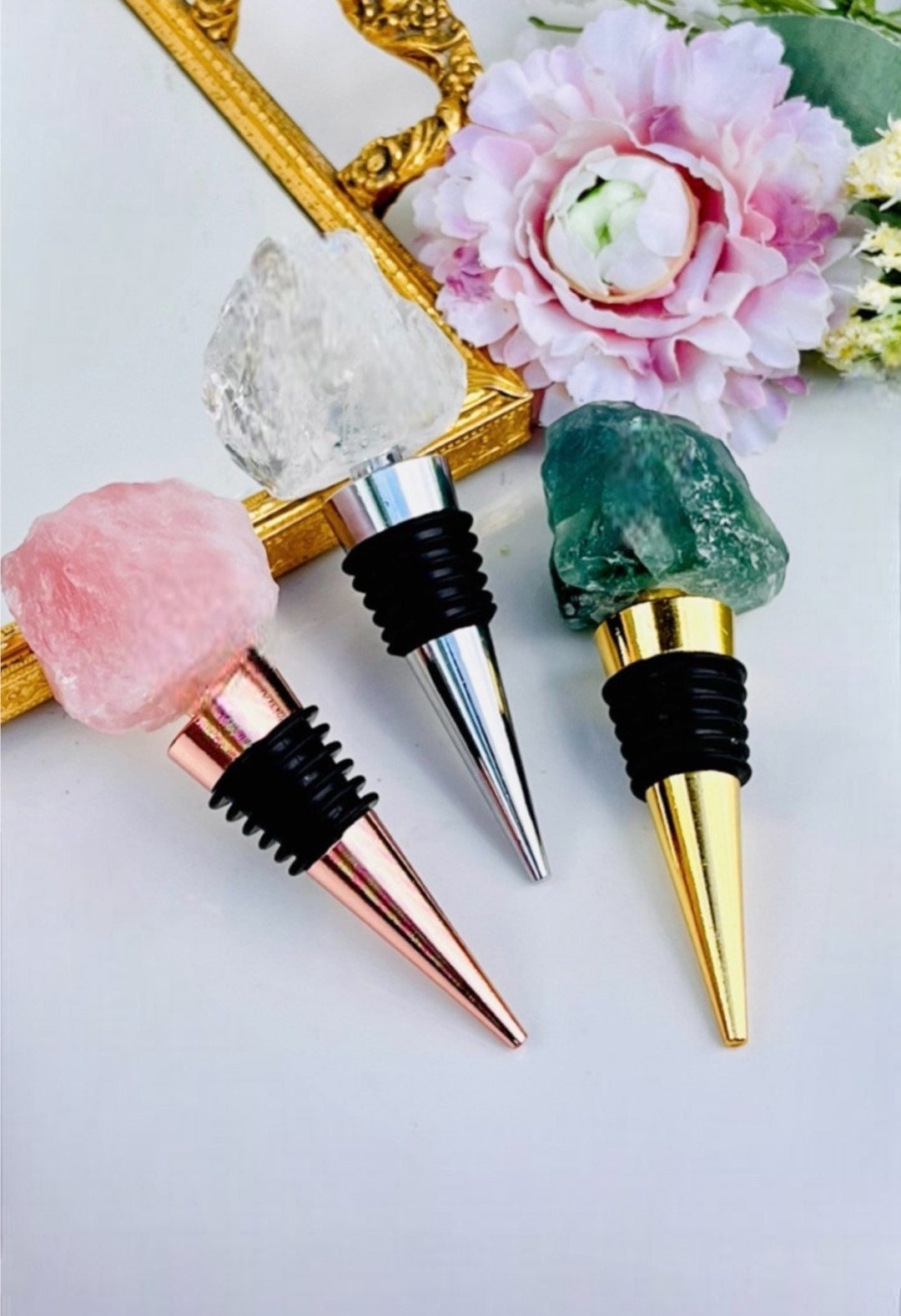 Rose Clear Quartz Fluorite White Pink Natural Crystal Wine Rose Gold ...