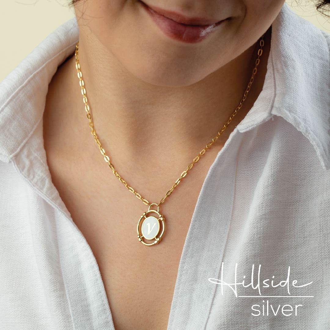 Enamel Initial Locket Necklace, Custom Initial Necklace, Silver Locket ...