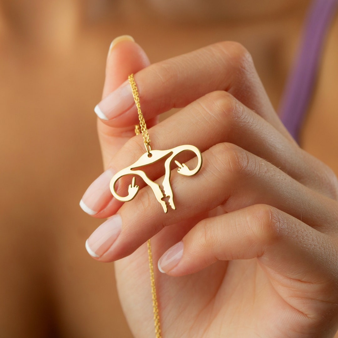 Middle Finger Uterus Necklace, Feminist Necklace, Pro-choice Necklace ...