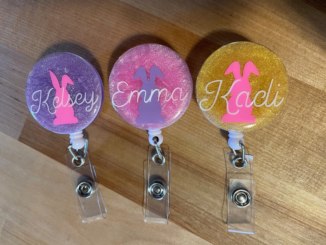Personalized Easter Bunny Badge Reels - Etsy