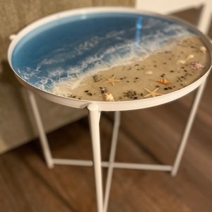 Coastal Beach Ocean End Table, Beach Furniture, Sunroom Furniture ...