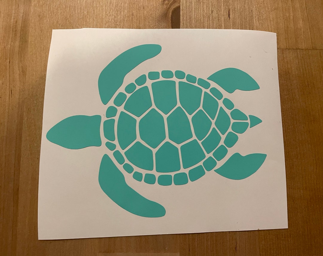 Sea Turtle Car Decal, Permanent Vinyl Sticker, Coastal Beach Decal ...