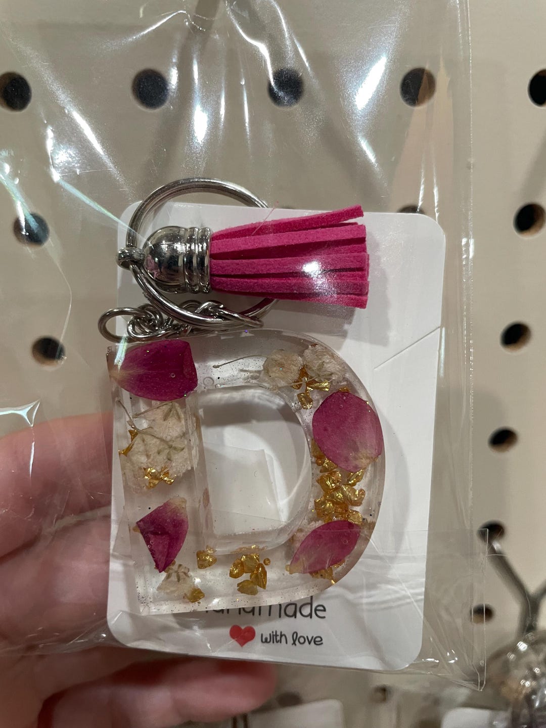 Real Flower Initial Keychains, Personalized Gift, Floral Keychains ...