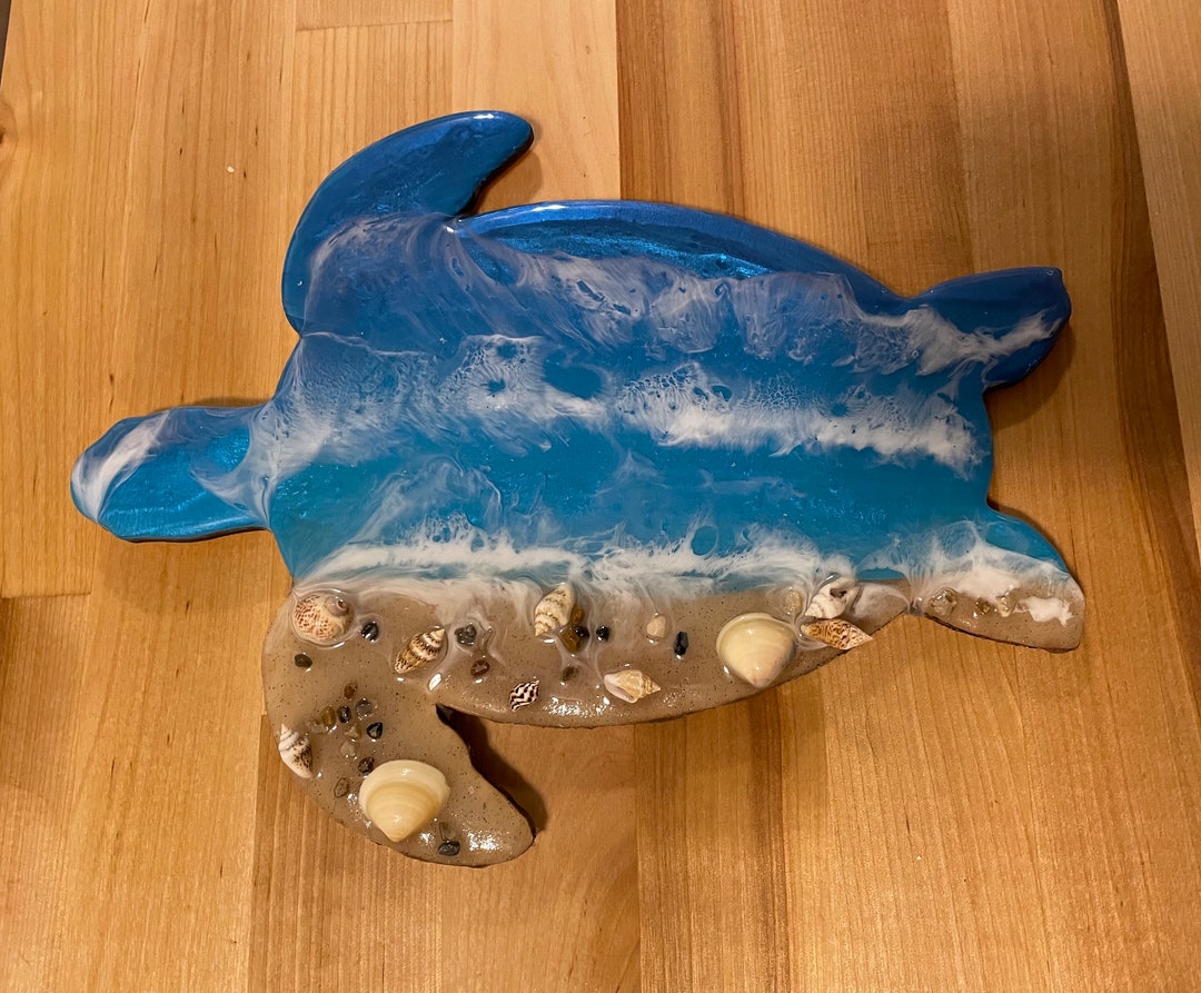 Resin Sea Turtle, Resin Wall Decor, Turtle Decor, Epoxy Sea Turtle ...