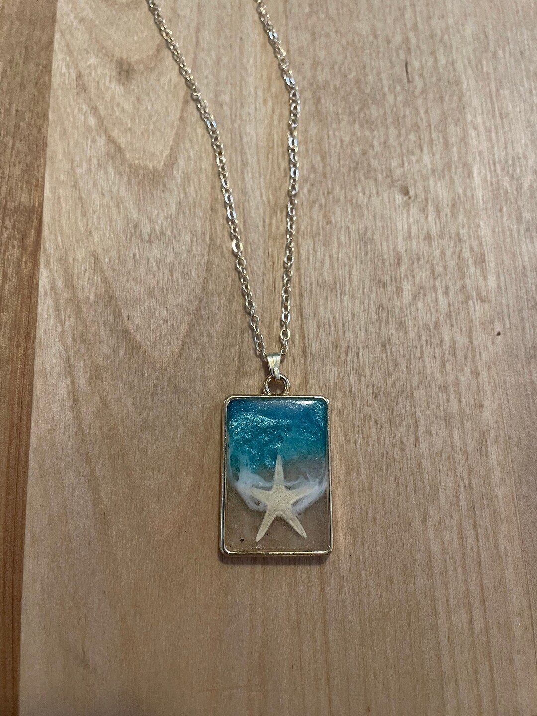 Beach Ocean Sea Pendant, Coastal Jewelry, Ocean Beach Themed Necklace ...