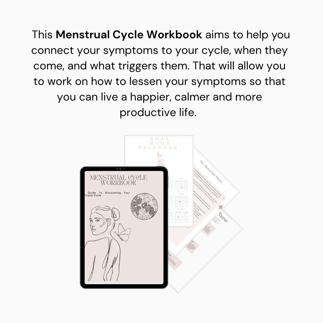 Menstrual Cycle Workbook |symptom Tracker, Cycle Calendar, Menstruation ...