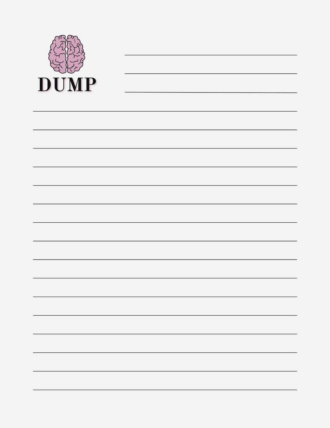 Brain Dump Notes Template Downloadable and Printable - Etsy