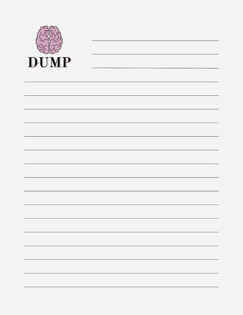 Brain Dump Notes Template Downloadable and Printable - Etsy
