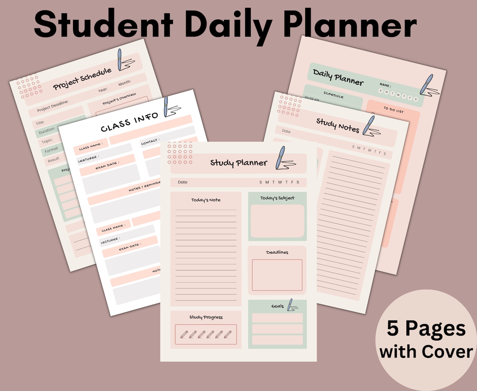 Student Daily Planner, Student Planner, Academic Planner, School ...