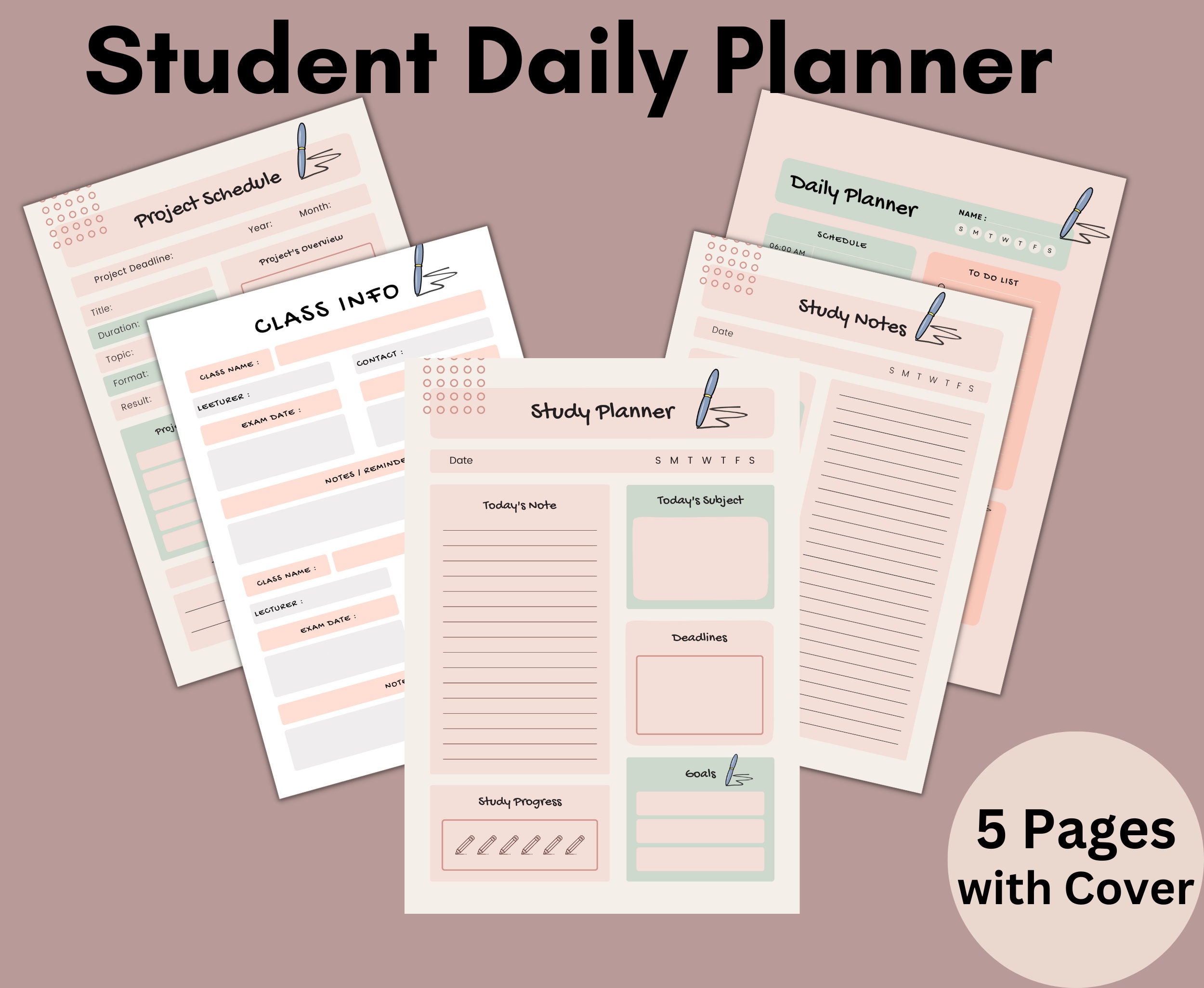 Student Daily Planner, Student Planner, Academic Planner, School ...