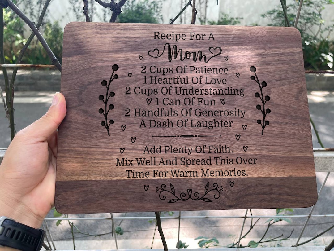 Personalized Recipe for A Mom Cutting Board, Engraved Recipe, Gift for ...