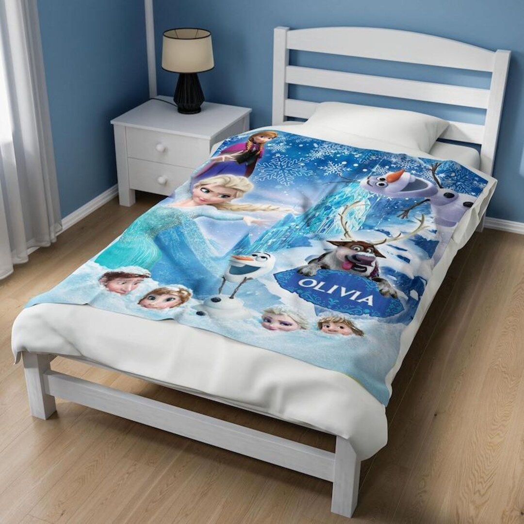 Personalized Disney Frozen Blanket,custom Name Disney Blanket,princess ...