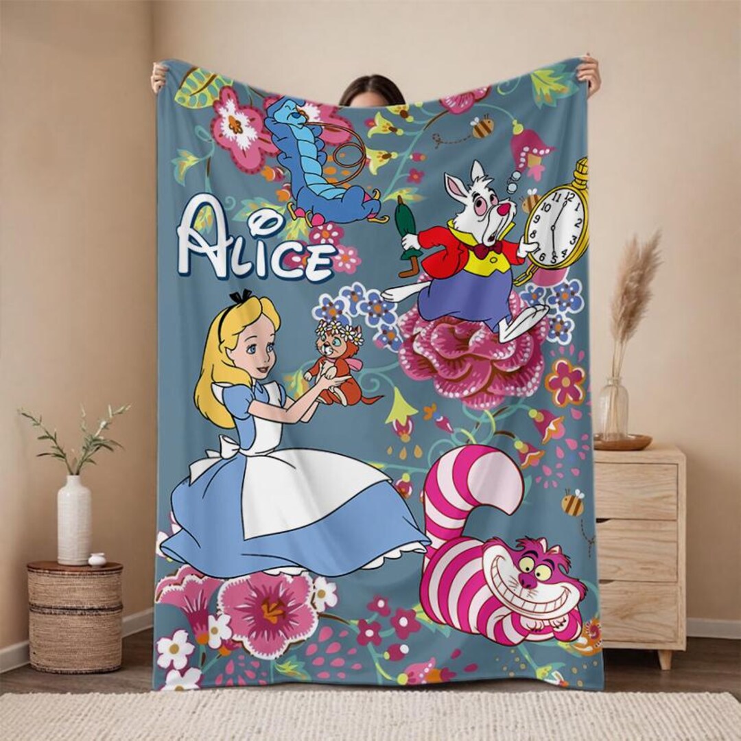 Alice in Wonderland Fleece Blanket | Alice Cheshire Blanket | Alice in ...
