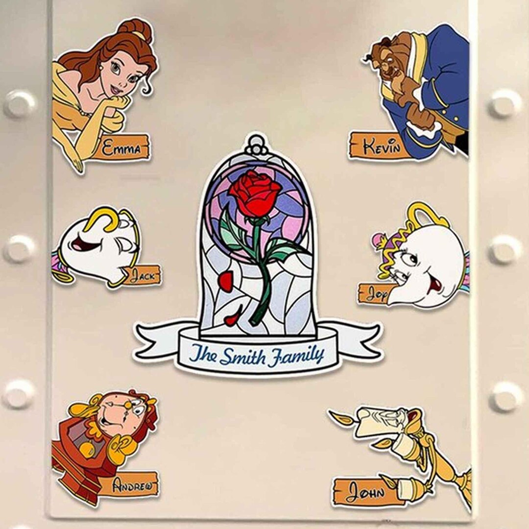 Personalized Beauty and the Beast Magnet, Disney Princess Magnet ...