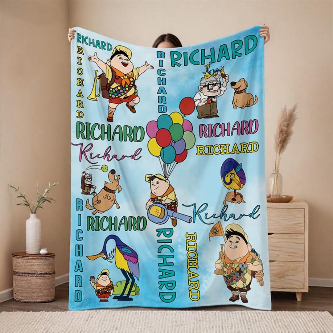 Custom Watercolor Disney Pixar up Movie Blanket, Adventure is Out There ...