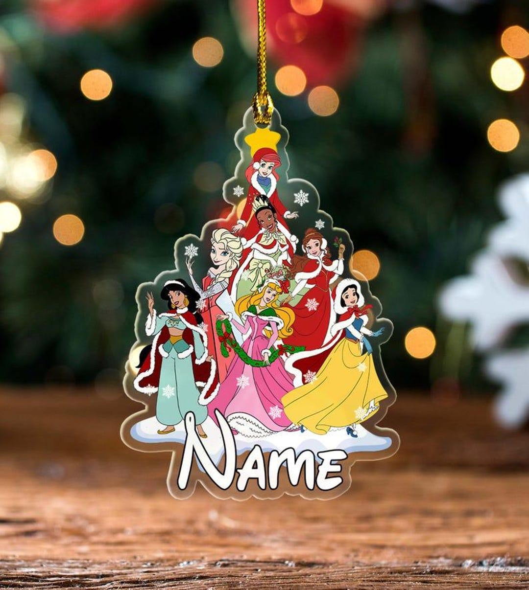 Personalized Disney Princess Christmas Ornament, Princess Characters ...
