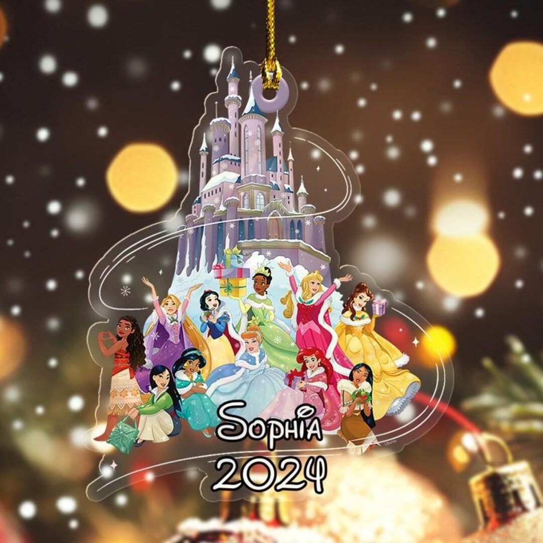 Personalized Disney Princess Christmas Tree Ornament, Princess ...