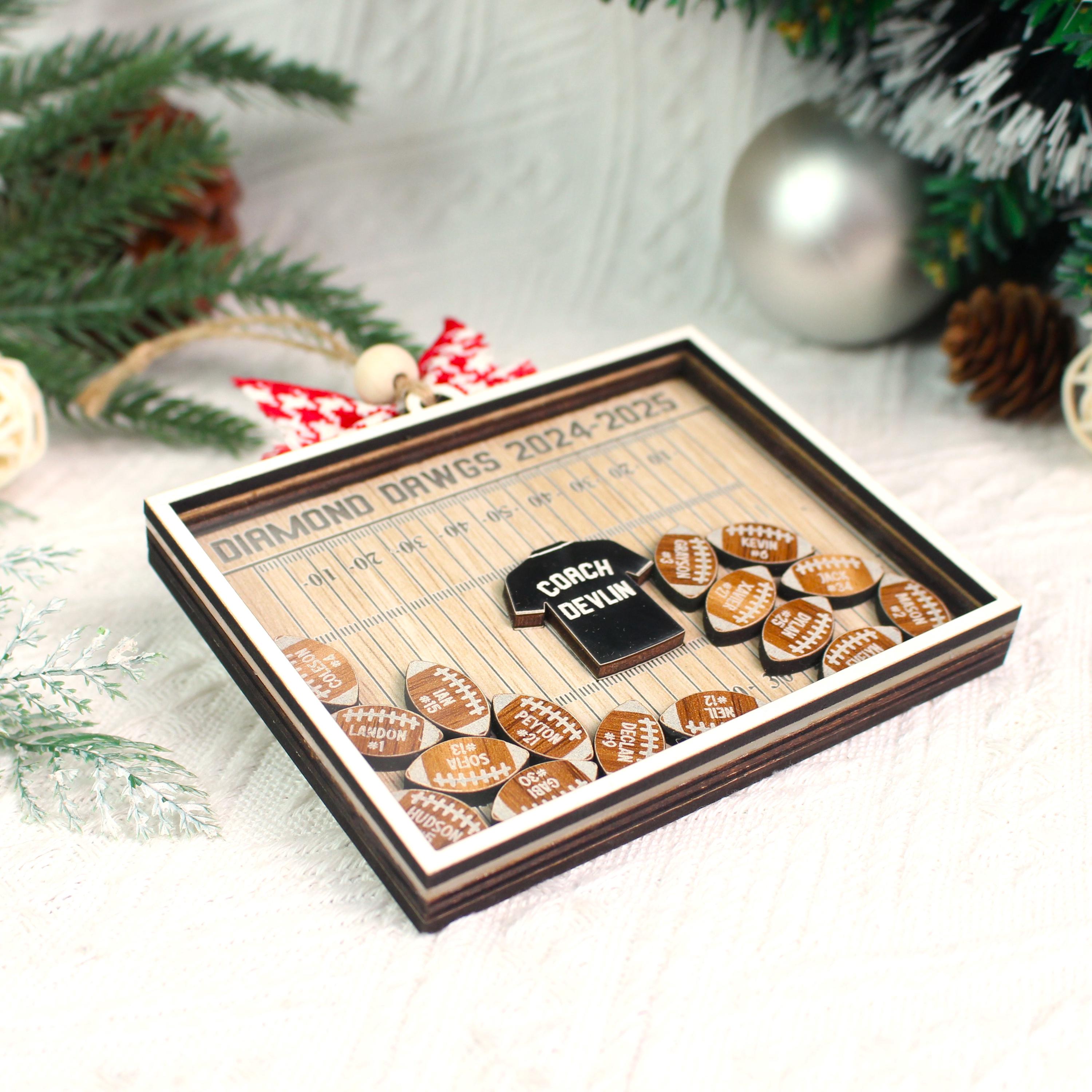 Personalized 4D Football Coach Shaking Ornament, Custom Football Team ...