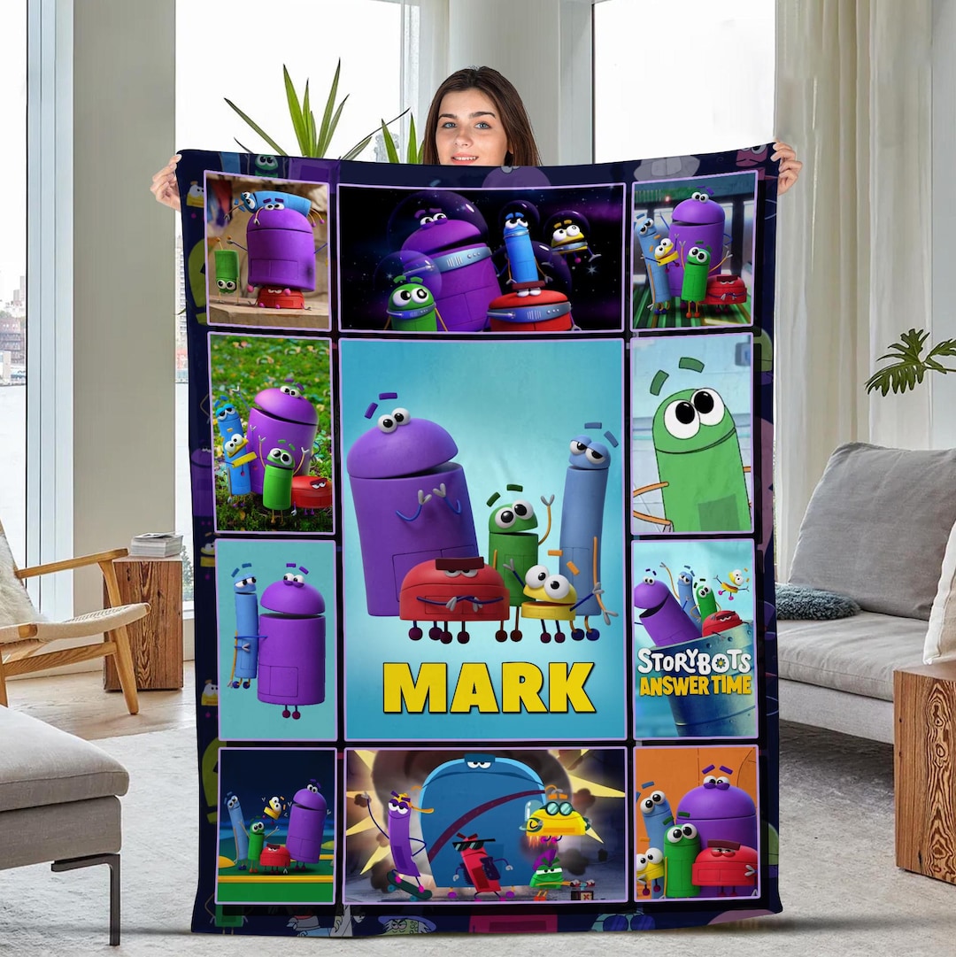 Personalized Storybots Answer Team Blanket, Storybots Birthday Gift ...
