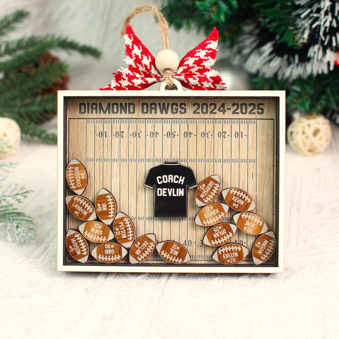Personalized Football Coach MDF Wood Ornament, Team Gift - Etsy
