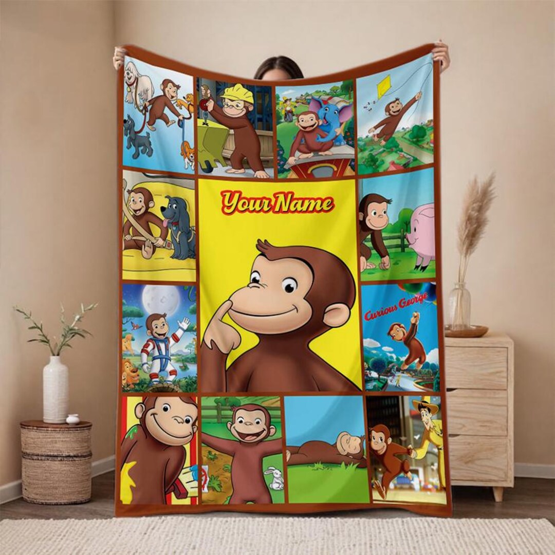 Personalized Curious George Blanket Curious George Fleece Blanket ...