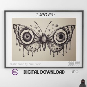 Butterfly Printable Download Gothic Bug JPG Insect Computer Wallpaper ...
