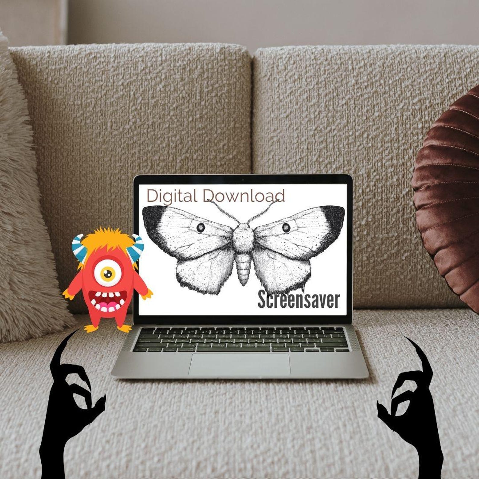 Butterfly Printable Download - Gothic Bug JPG - Insect Computer ...