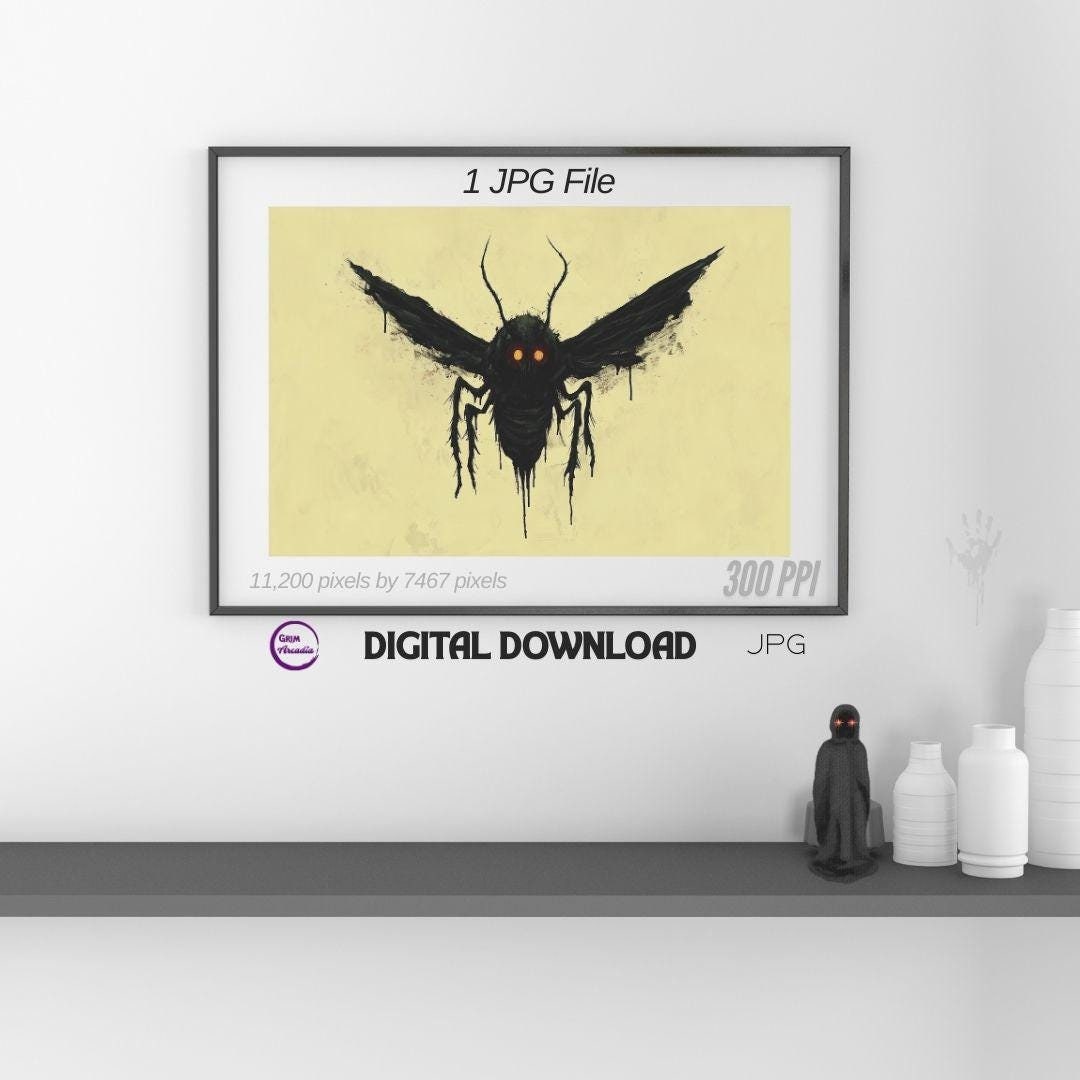 Moth Printable Download Gothic Bug JPG Insect Computer Wallpaper Dark ...