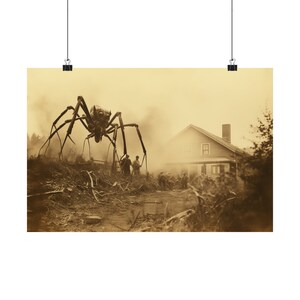 Spider Art Print in 2 Sizes. Insect Wall Art. Creepy Wall Art. Retro ...