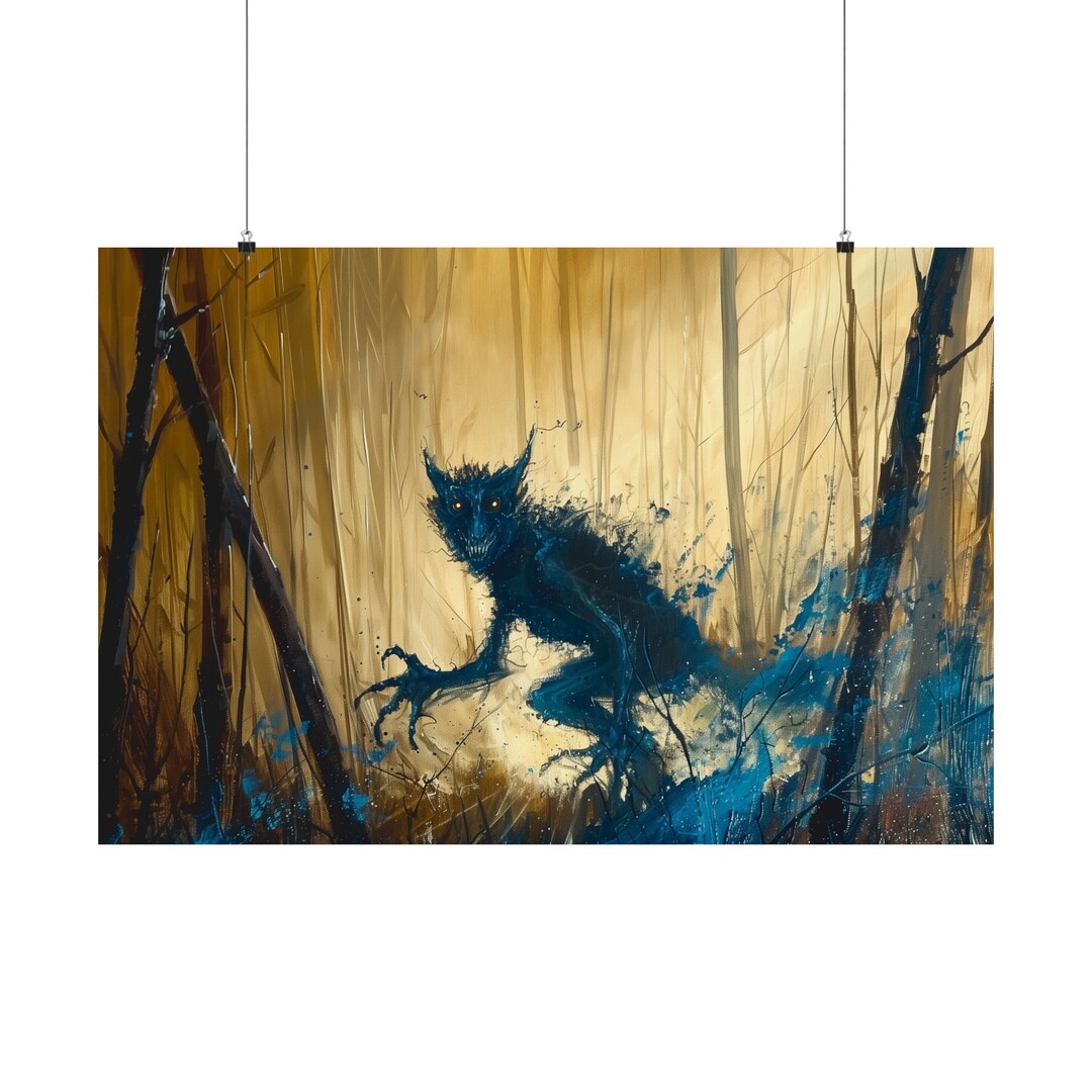 Demon W/ Blue Diarrhea Poster in 3 Sizes. Cute Demon Pooping in the ...