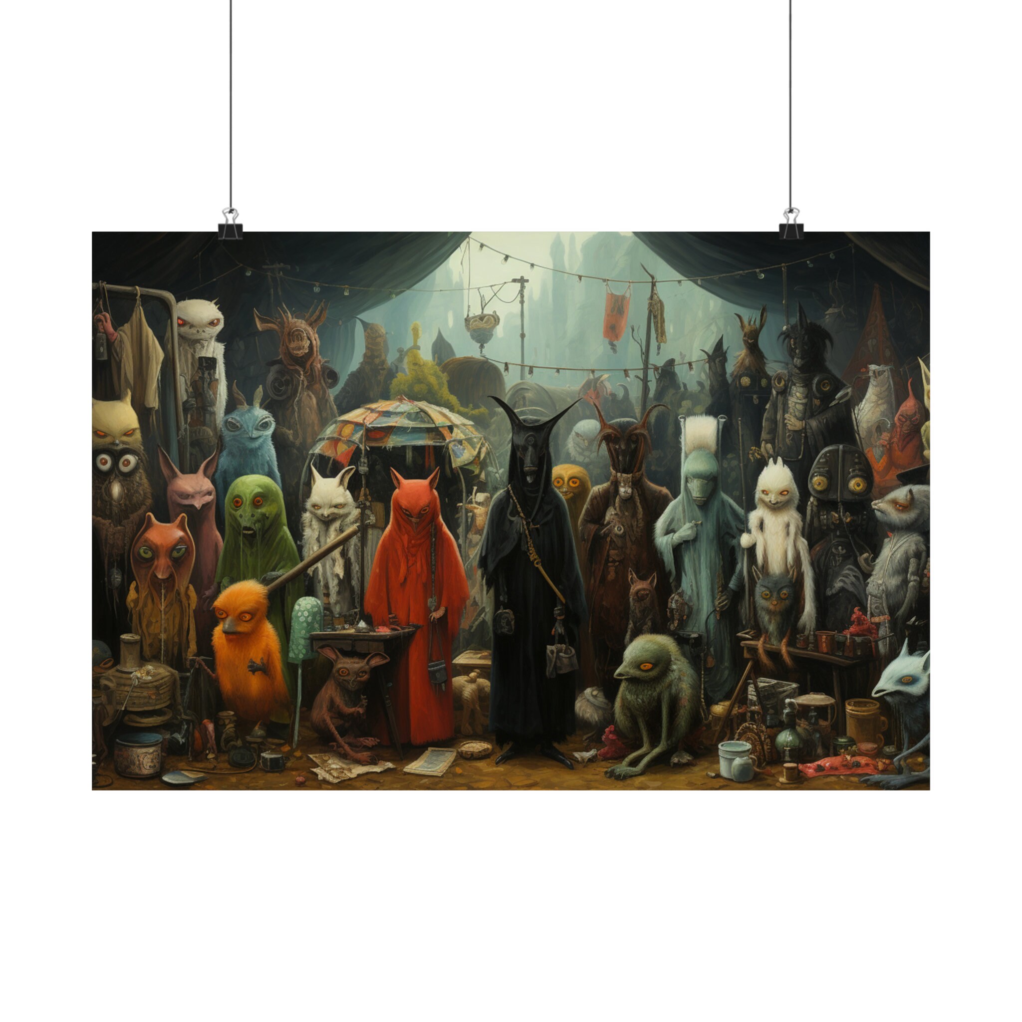 Cryptid Group Photo Print. Funny Mythical Creatures Poster. Gift Idea ...