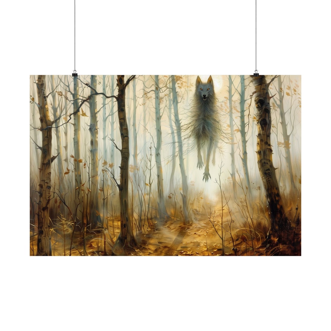 Mythical Wolf Poster in 3 Sizes. Cryptid Print for Fantasy Fans ...