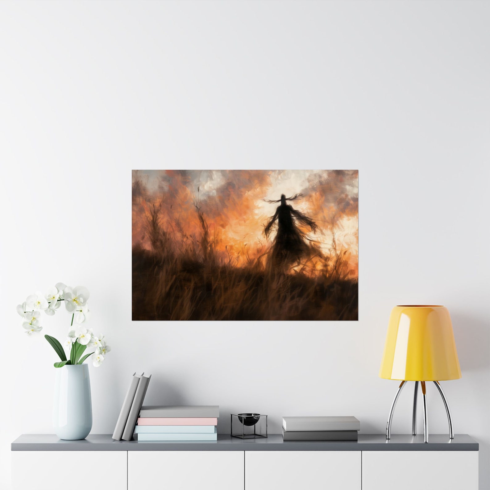 Creepy Poster in 3 Sizes. Dark Shadow Figure Painting. Gothic Wall Art ...