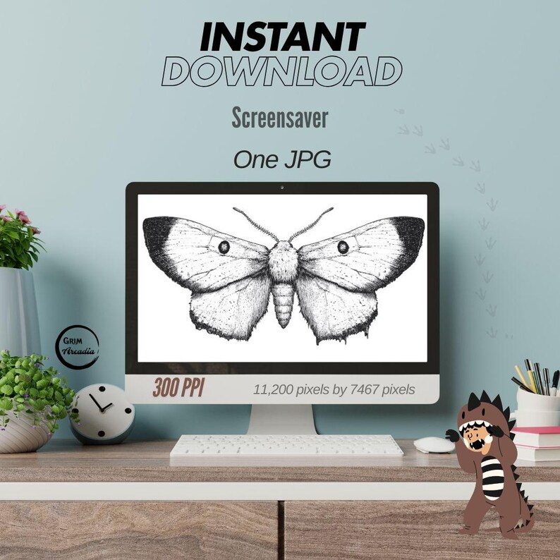 Butterfly Printable Download - Gothic Bug JPG - Insect Computer ...