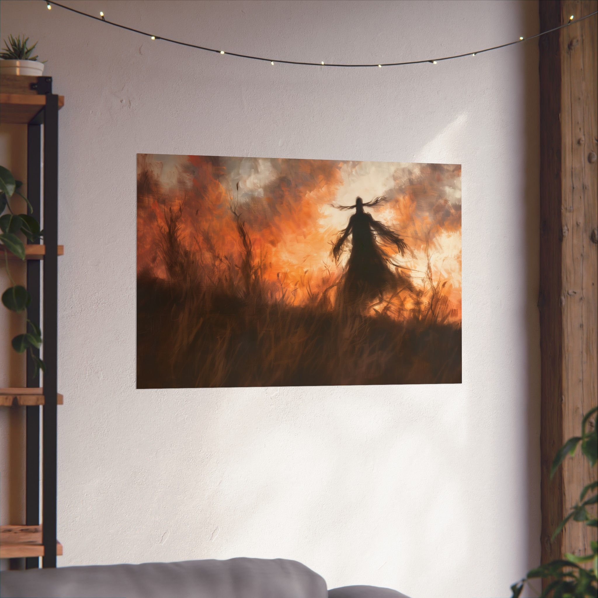 Creepy Poster in 3 Sizes. Dark Shadow Figure Painting. Gothic Wall Art ...